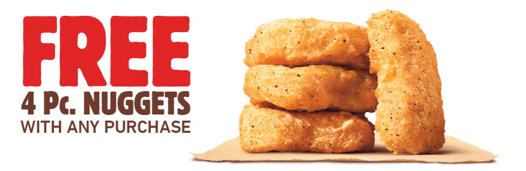 PK's Free 4Pc. Nuggets